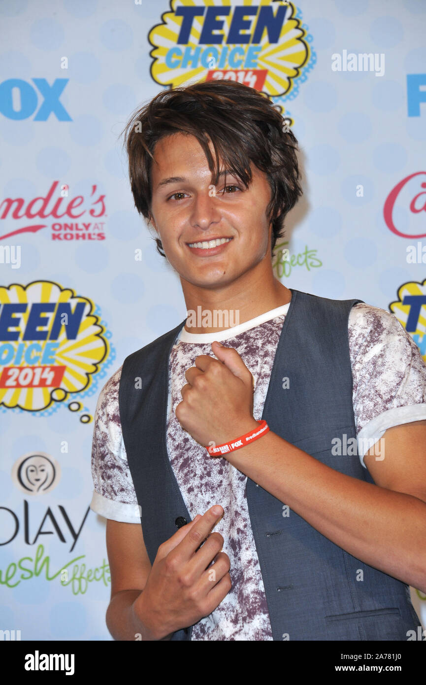 LOS ANGELES, CA - AUGUST 10, 2014: Nolan A. Sotillo at the 2014 Teen ...