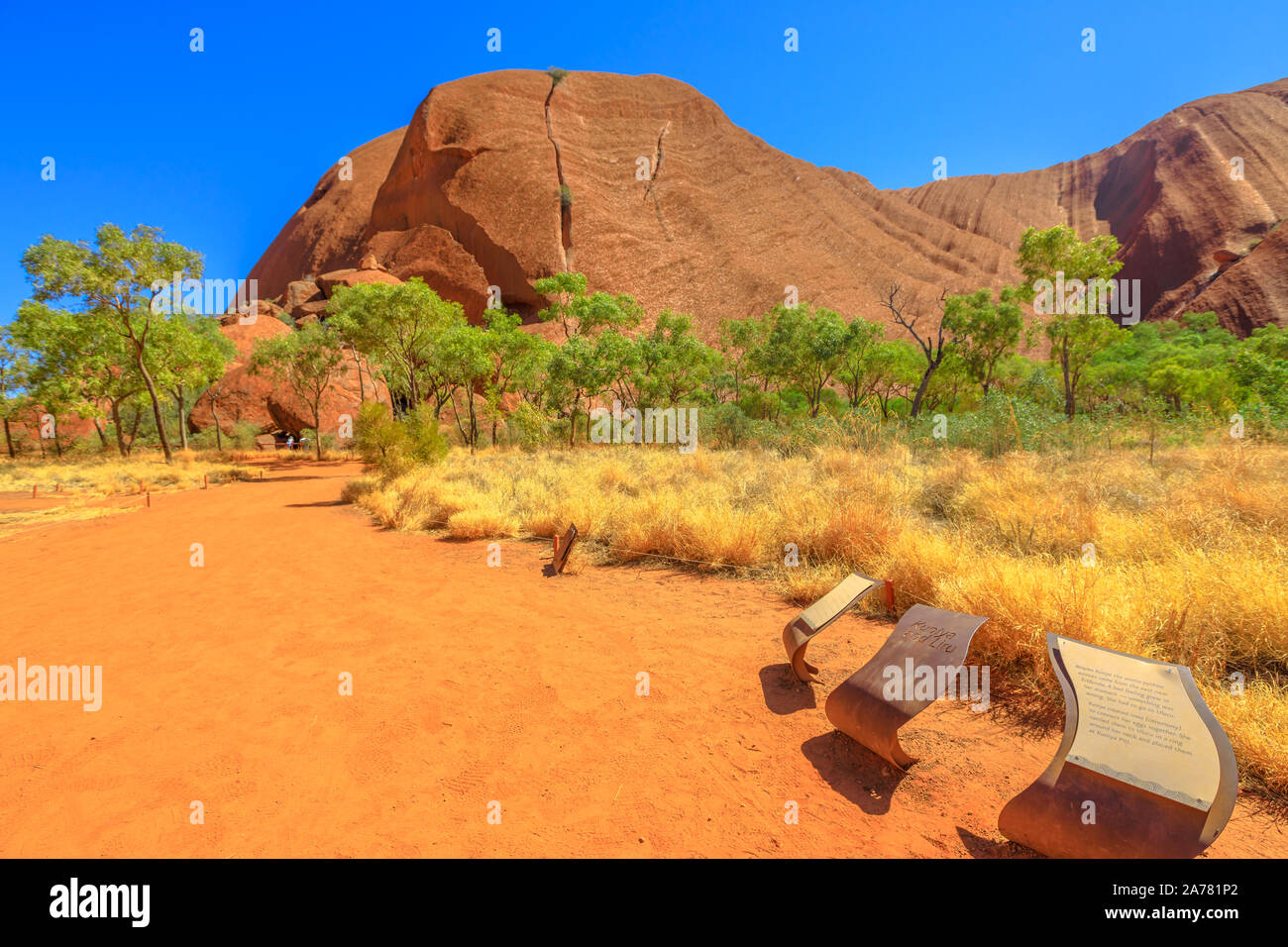 Uluru, Northern Territory, Australia - Aug 24, 2019: Kuniya and Liru ...
