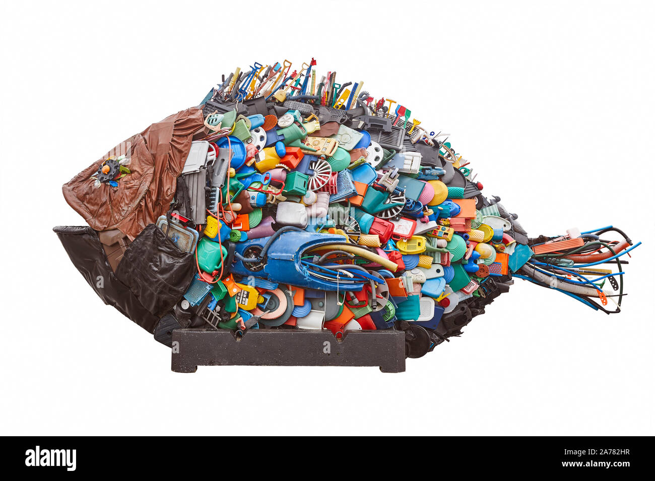 Recycled plastic waste. Environment pollution garbage. Reuse and ...