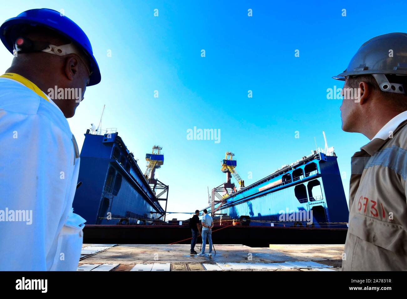 Havana, Cuba. 30th Oct, 2019. Havana's shipyard workers visit the ...