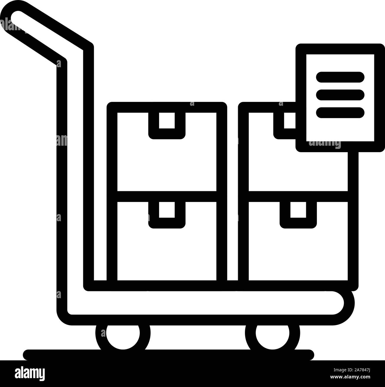 Boxes on cart icon, outline style Stock Vector Image & Art - Alamy