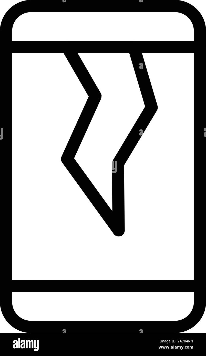 Cracked phone display icon, outline style Stock Vector Image & Art - Alamy