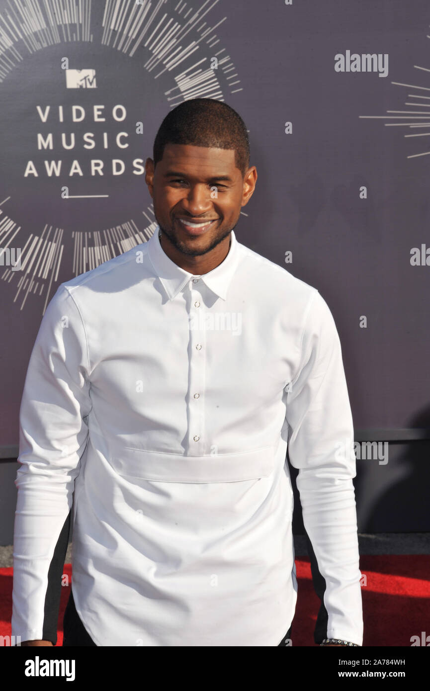 LOS ANGELES, CA - AUGUST 24, 2014: Usher at the 2014 MTV Video Music ...
