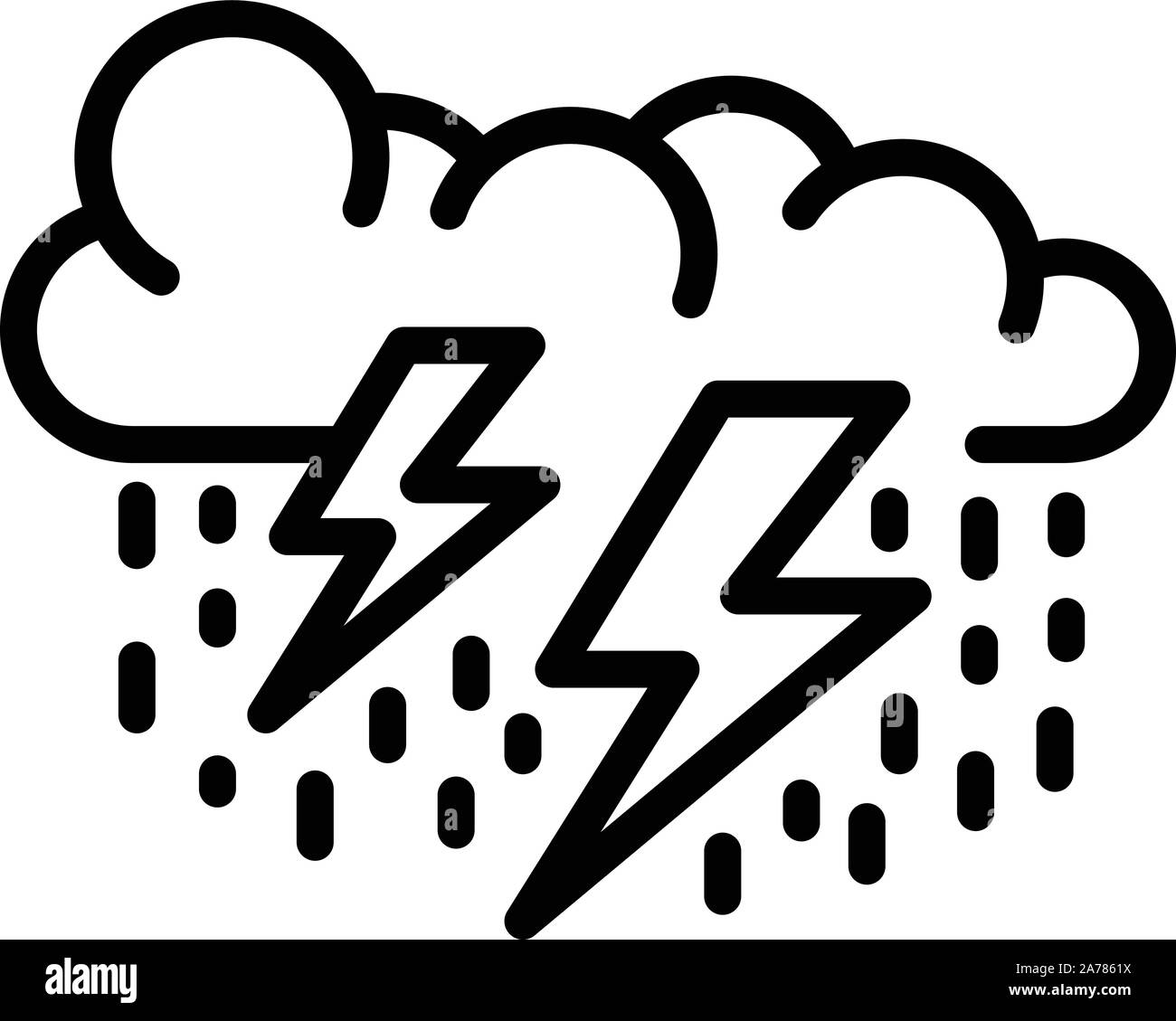 Storm cloud icon, outline style Stock Vector Image & Art - Alamy