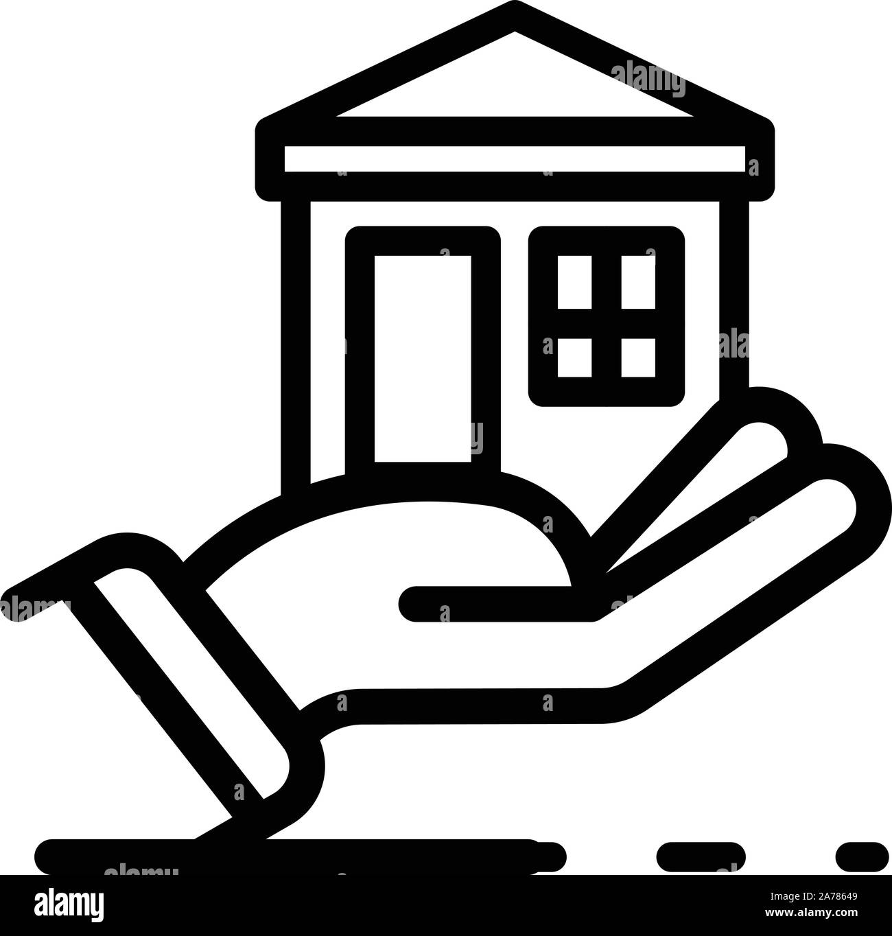 Hand keep house icon, outline style Stock Vector Image & Art - Alamy