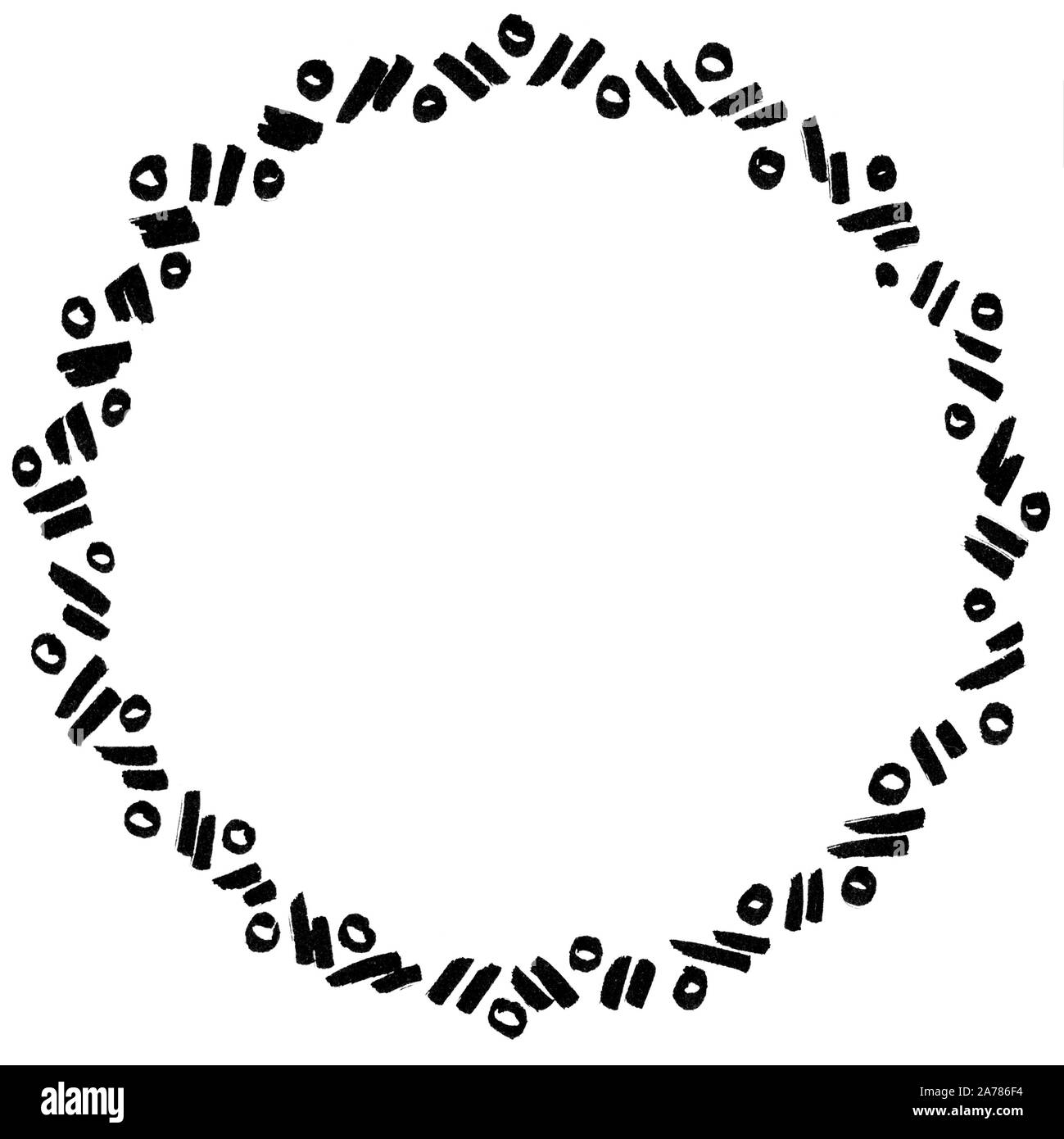 Simple basic doodle Hand Drawn Round Isolated Ink Frame. Pen strokes ...