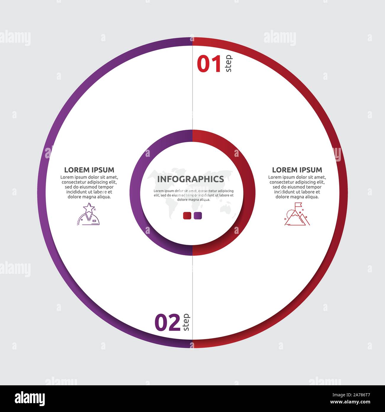Vector flat template circle and sector infographics. Business concept ...