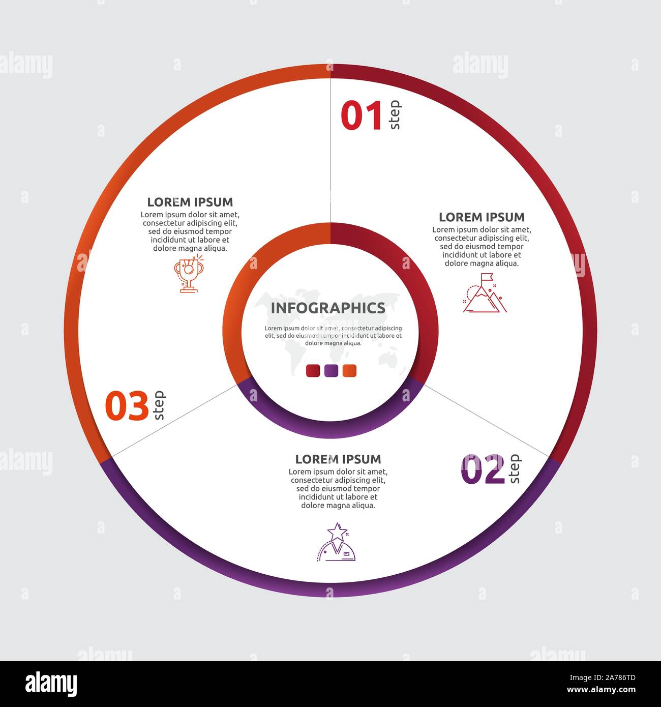 Vector flat template circle and sector infographics. Business concept ...