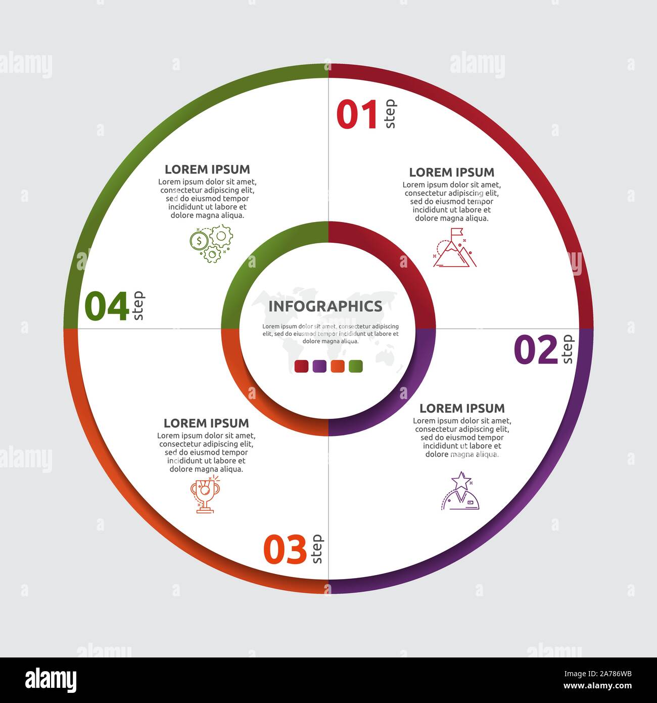 Vector flat template circle and sector infographics. Business concept ...