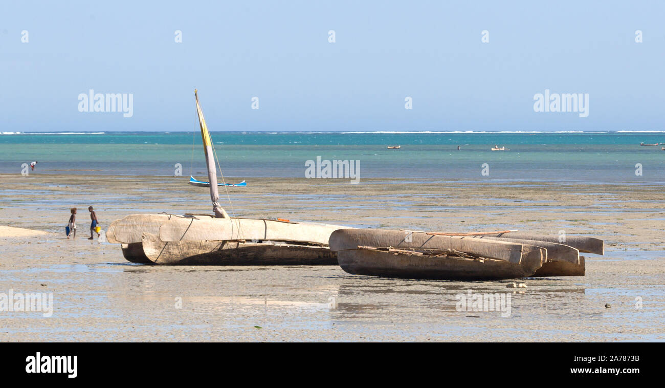 Ifaty, Madagascar on august 2, 2019 - Fishingboat on the sea, the ...