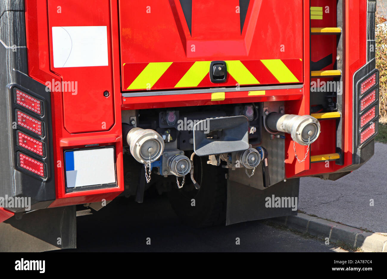 Rear view of fire engine hi-res stock photography and images - Alamy