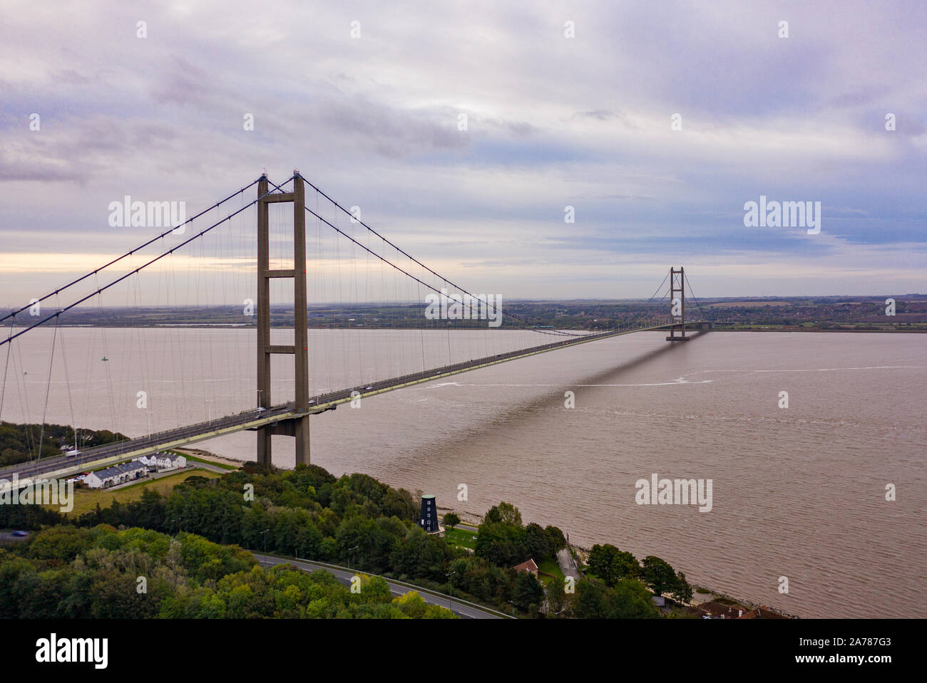 Aerial shot of Humber Bridge in Yorkshire Stock Photo - Alamy