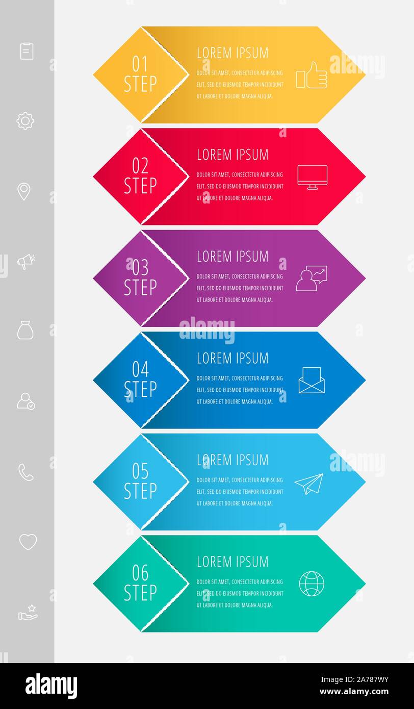 Vector infographic flat template. Rhombus with label for six diagrams ...