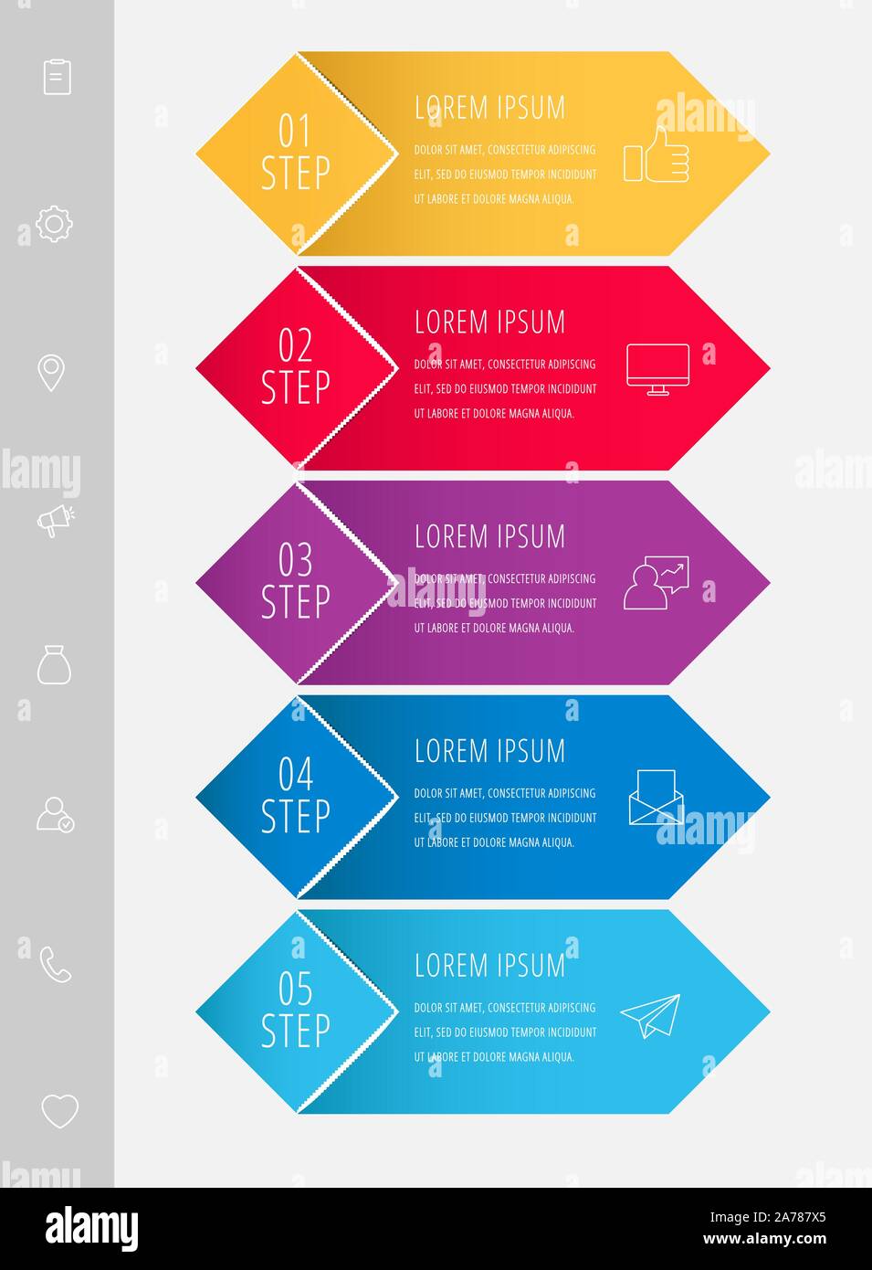 Vector infographic flat template. Rhombus with label for five diagrams, graph, flowchart ...