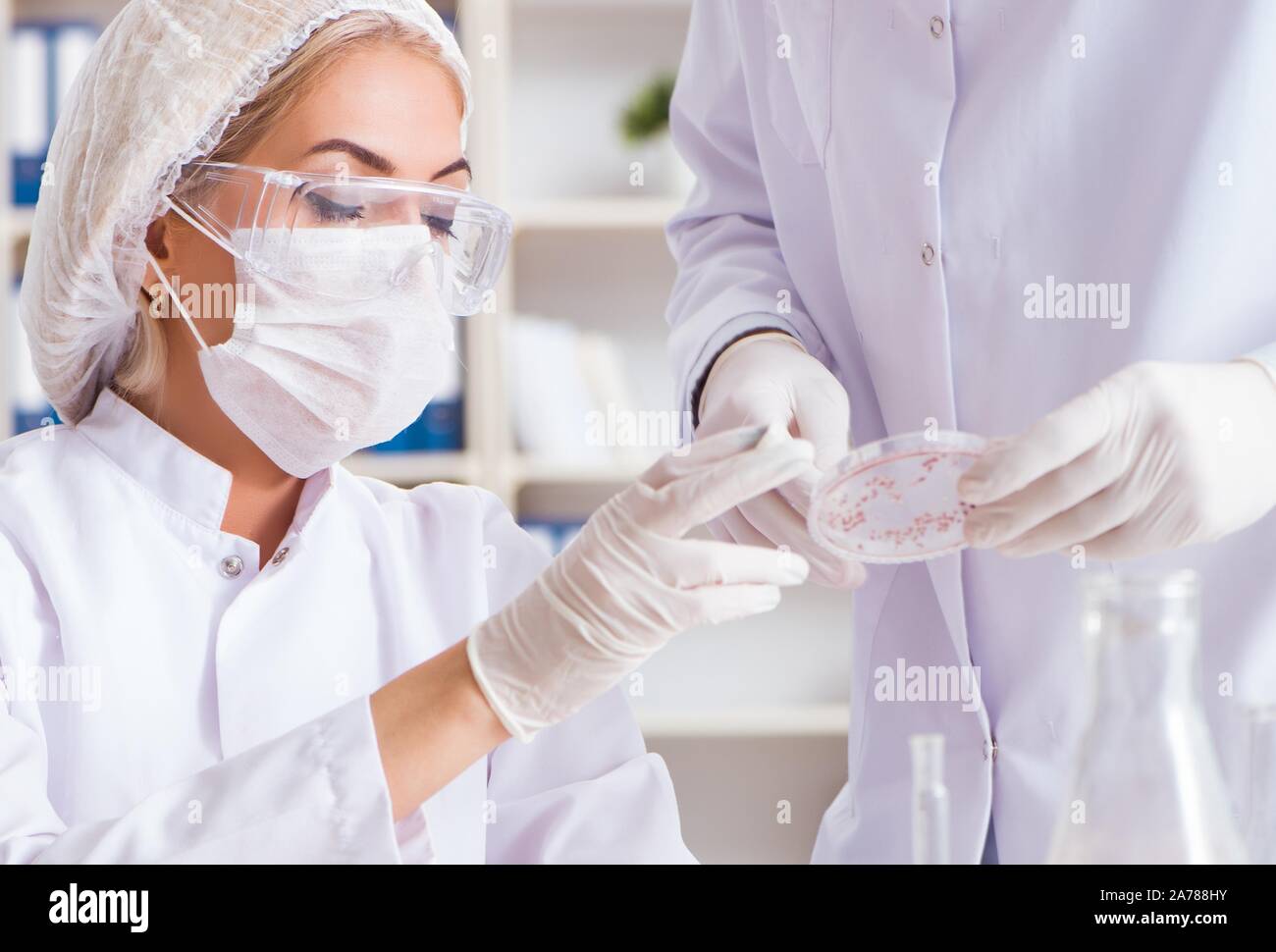 The young female woman doctor in hospital clinic lab Stock Photo - Alamy