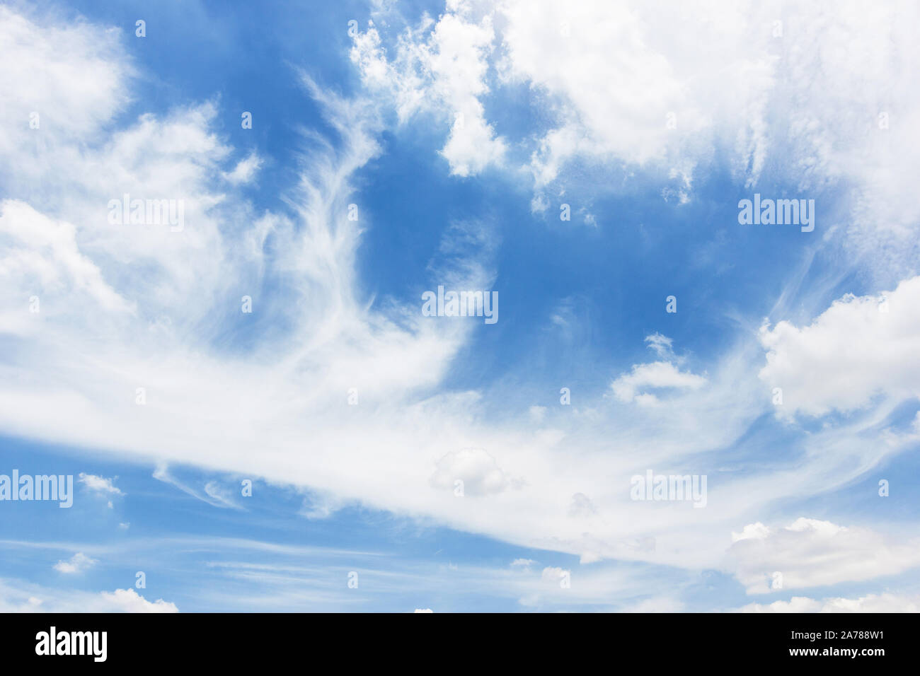 Transparent blue sky with clouds and atmospheric afternoon Stock Photo ...