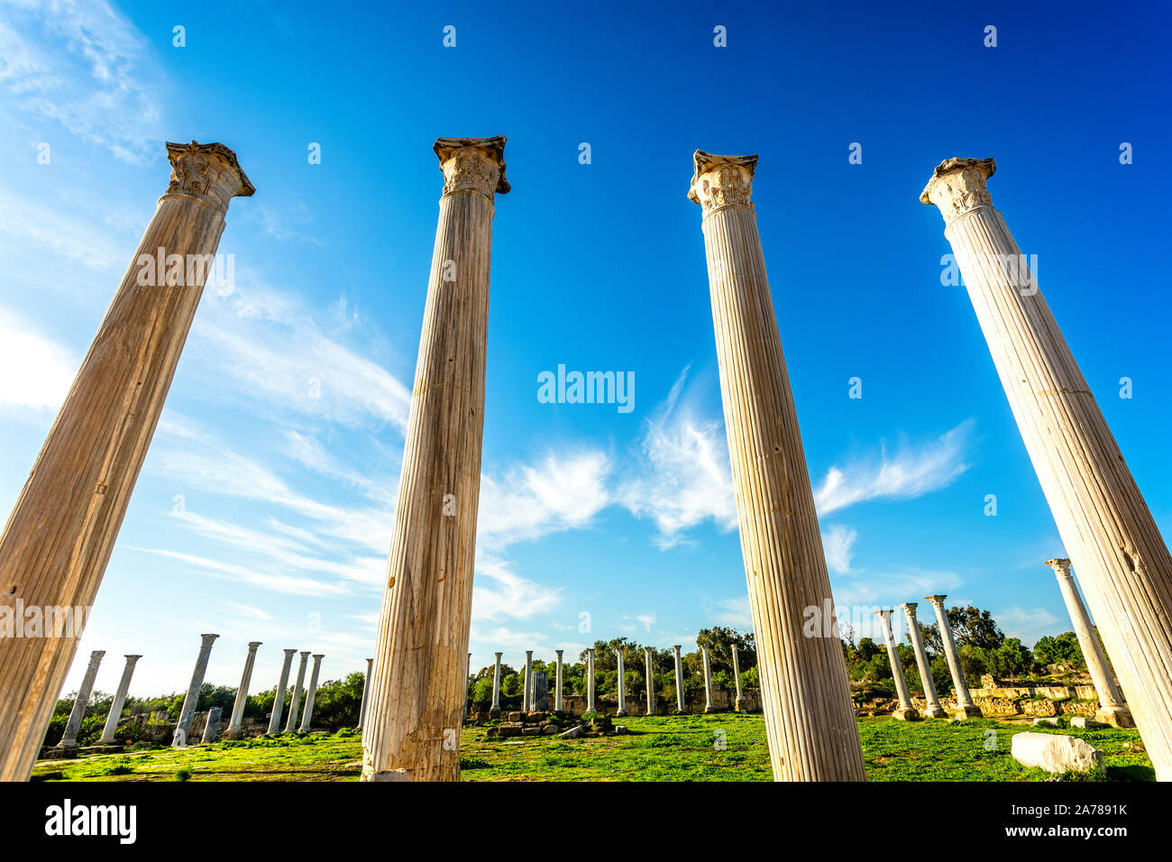 Ancient columns at Salamis, Greek and Roman archaeological site ...