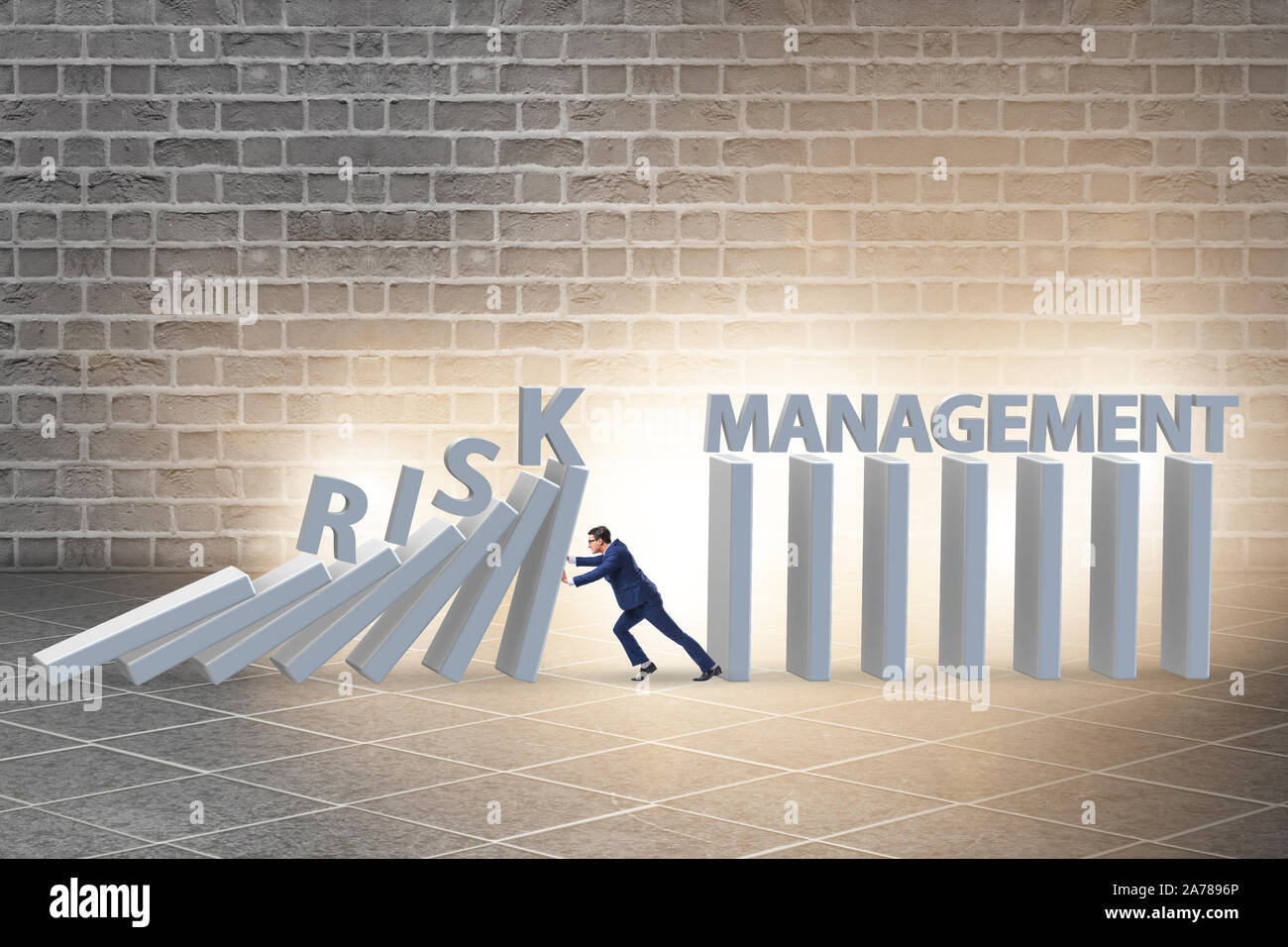 The businessman in risk management concept Stock Photo - Alamy