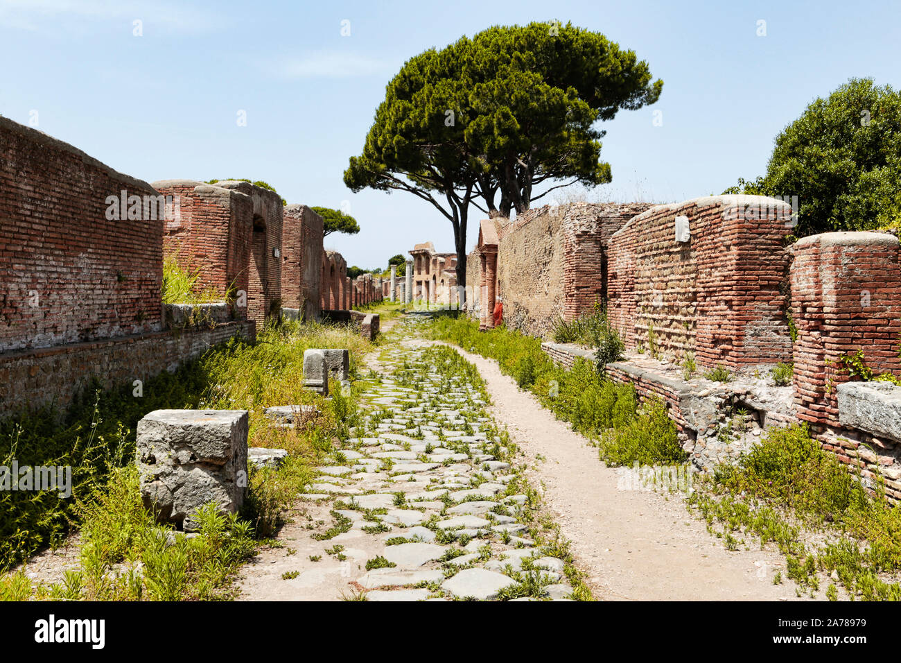Roman empire village street view and its architecture in archeological ...