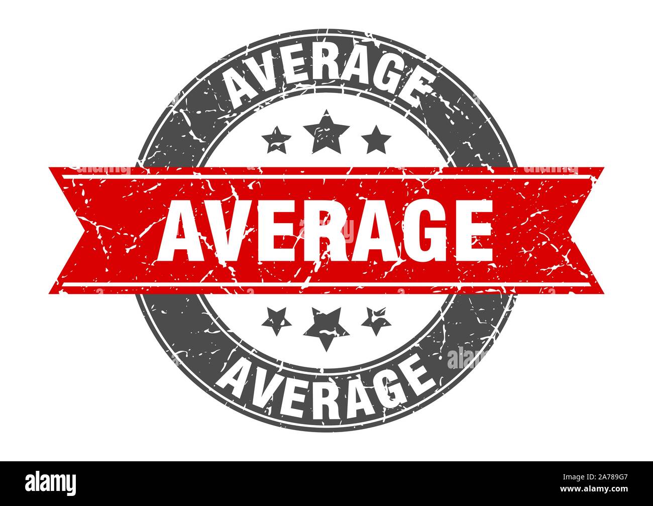 average round stamp with red ribbon. average Stock Vector Image & Art ...