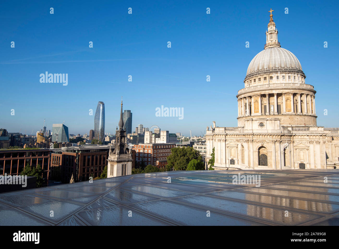 St Paul's Dome viewed from the Roof Terrace of the One New Change ...