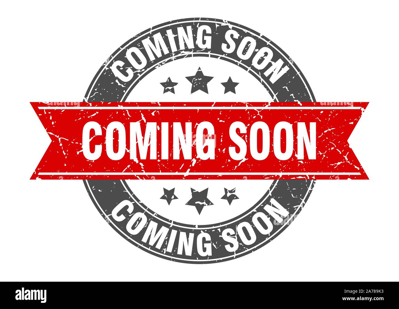 coming soon round stamp with red ribbon. coming soon Stock Vector Image ...