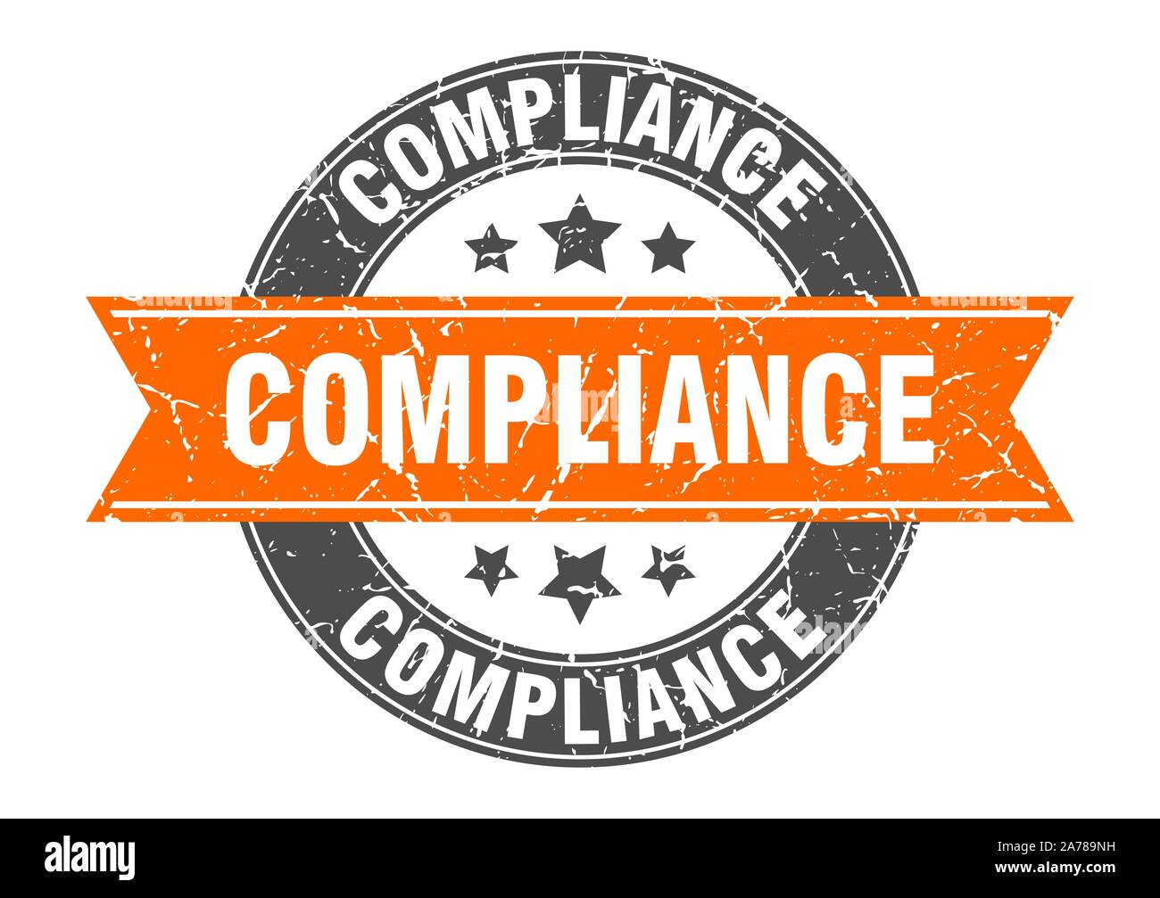 compliance round stamp with orange ribbon. compliance Stock Vector ...