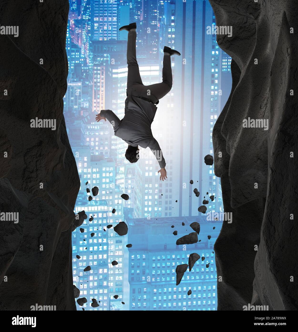 The businessman overcoming challenges in business concept Stock Photo ...