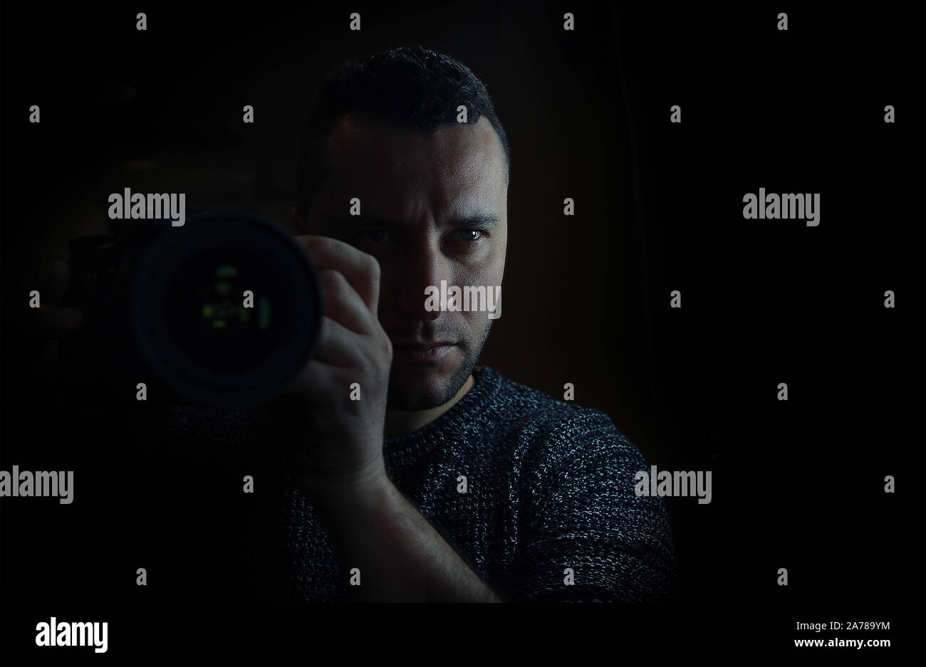 my reflection in the mirror Stock Photo - Alamy