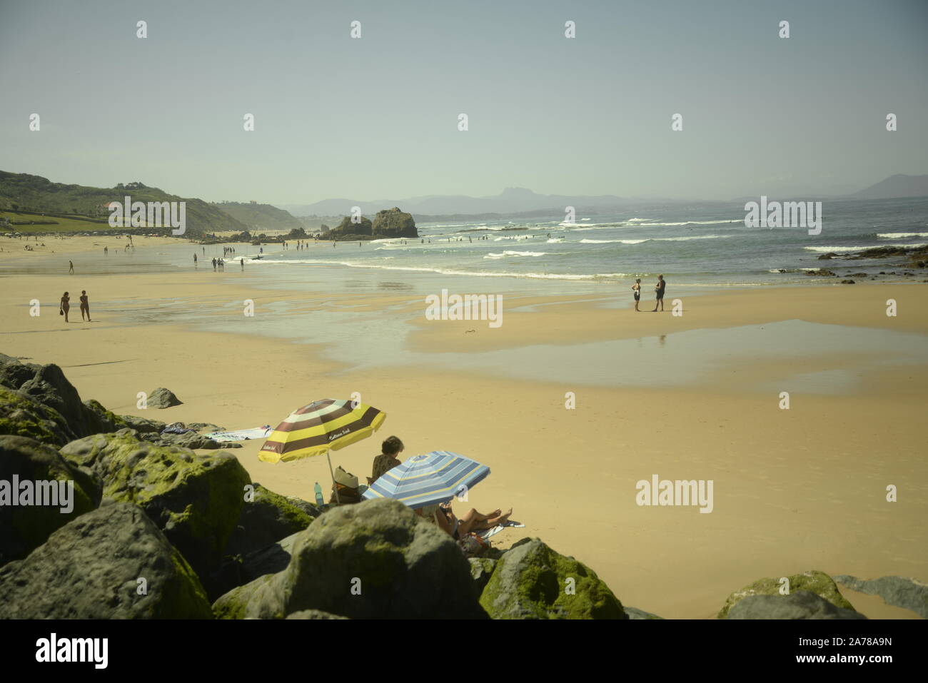 South-West France. A Beach on the Basque Coast, pasakdek Stock Photo ...