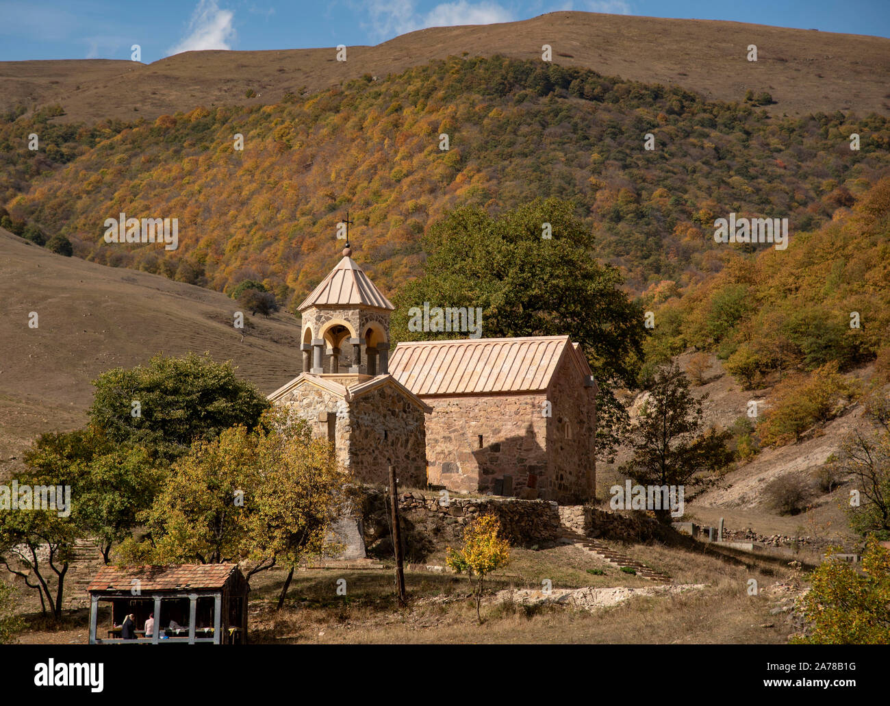 Armenian temple on the background of mountains Stock Photo - Alamy