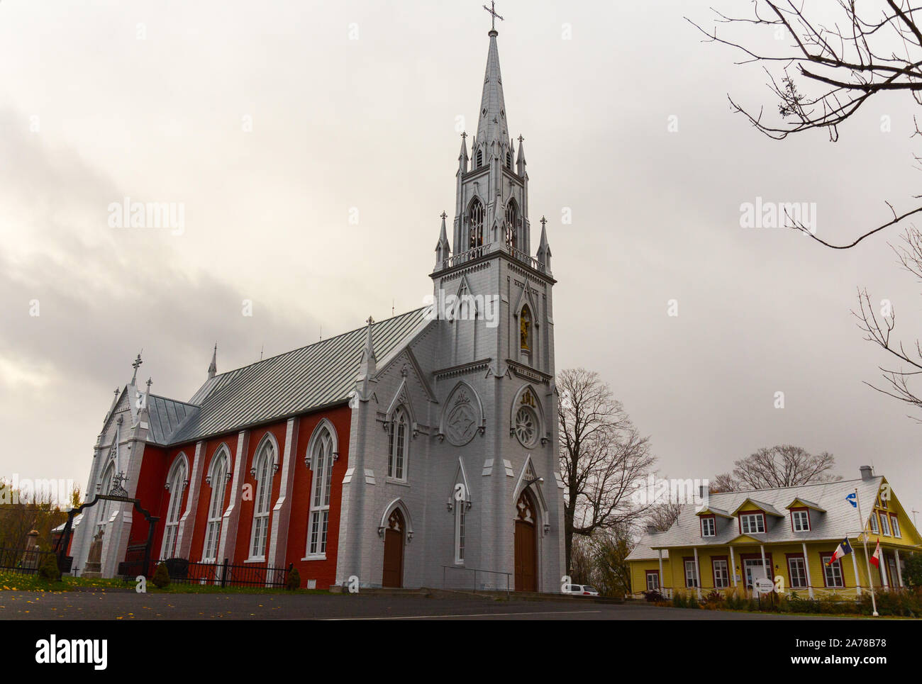 Leclerville church Sainte-Emmélie (Quebec, Canada). Beautiful Gothic ...