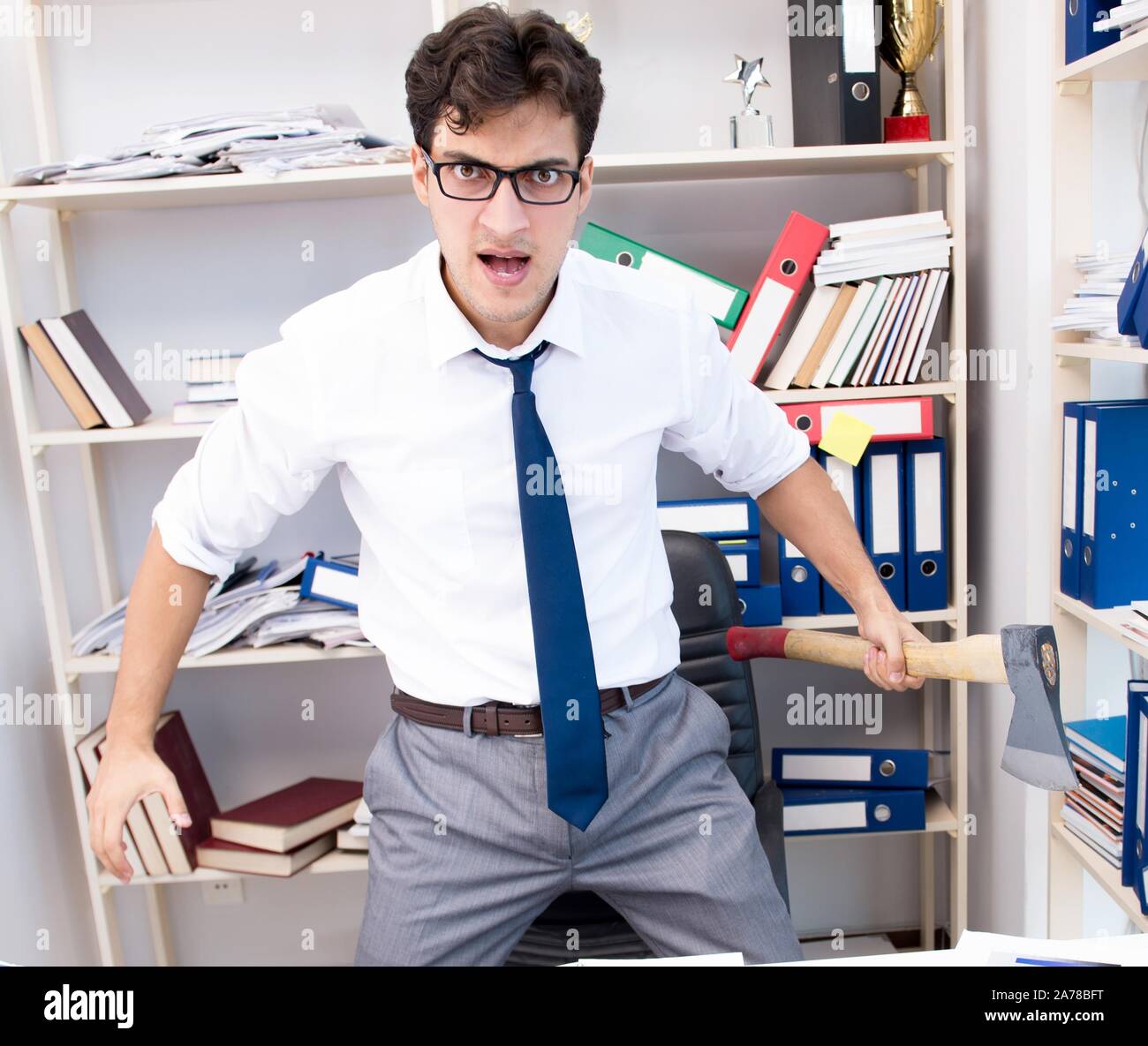 The busy frustrated businessman angry in the office Stock Photo - Alamy