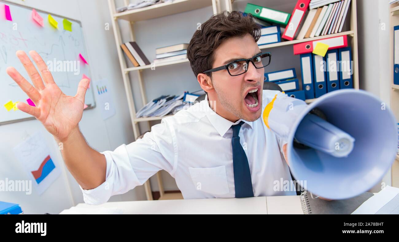 The busy frustrated businessman angry in the office Stock Photo - Alamy