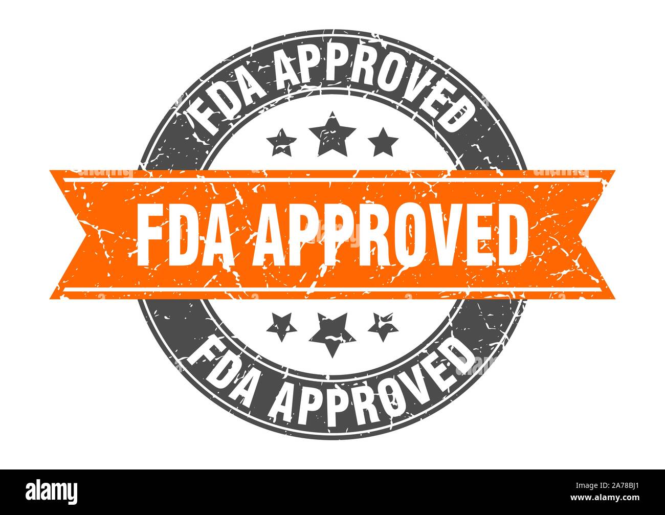 fda approved round stamp with orange ribbon. fda approved Stock Vector ...