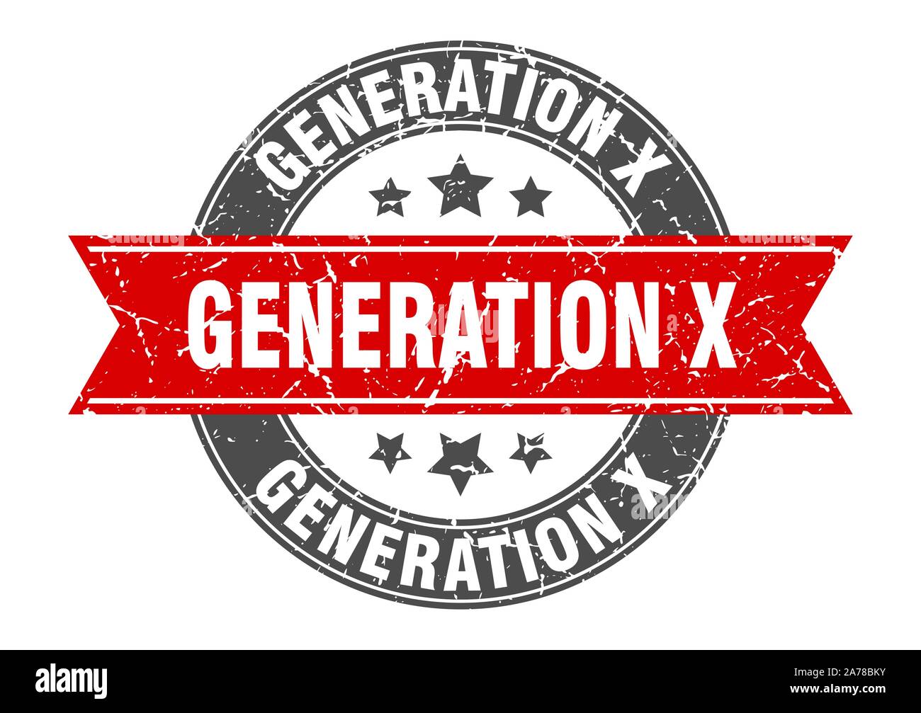 generation x round stamp with red ribbon. generation x Stock Vector ...