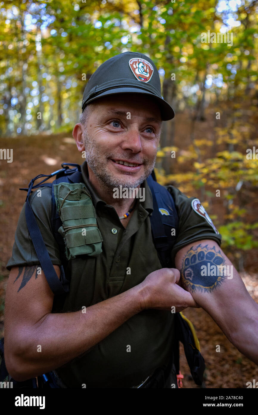 Park ranger in the Abruzzo National Park, Italy. Tasked to protect the ...