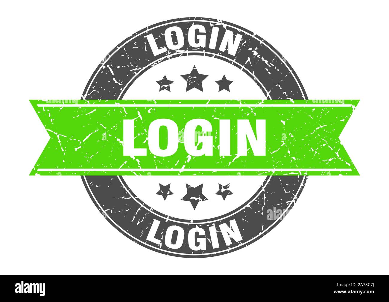 login round stamp with green ribbon. login Stock Vector Image & Art - Alamy