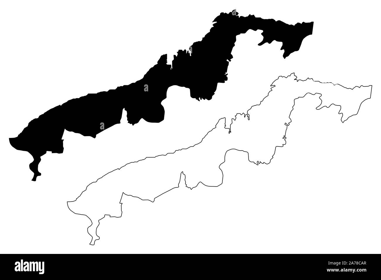 Colon Province (Republic of Panama, Provinces of Panama) map vector ...