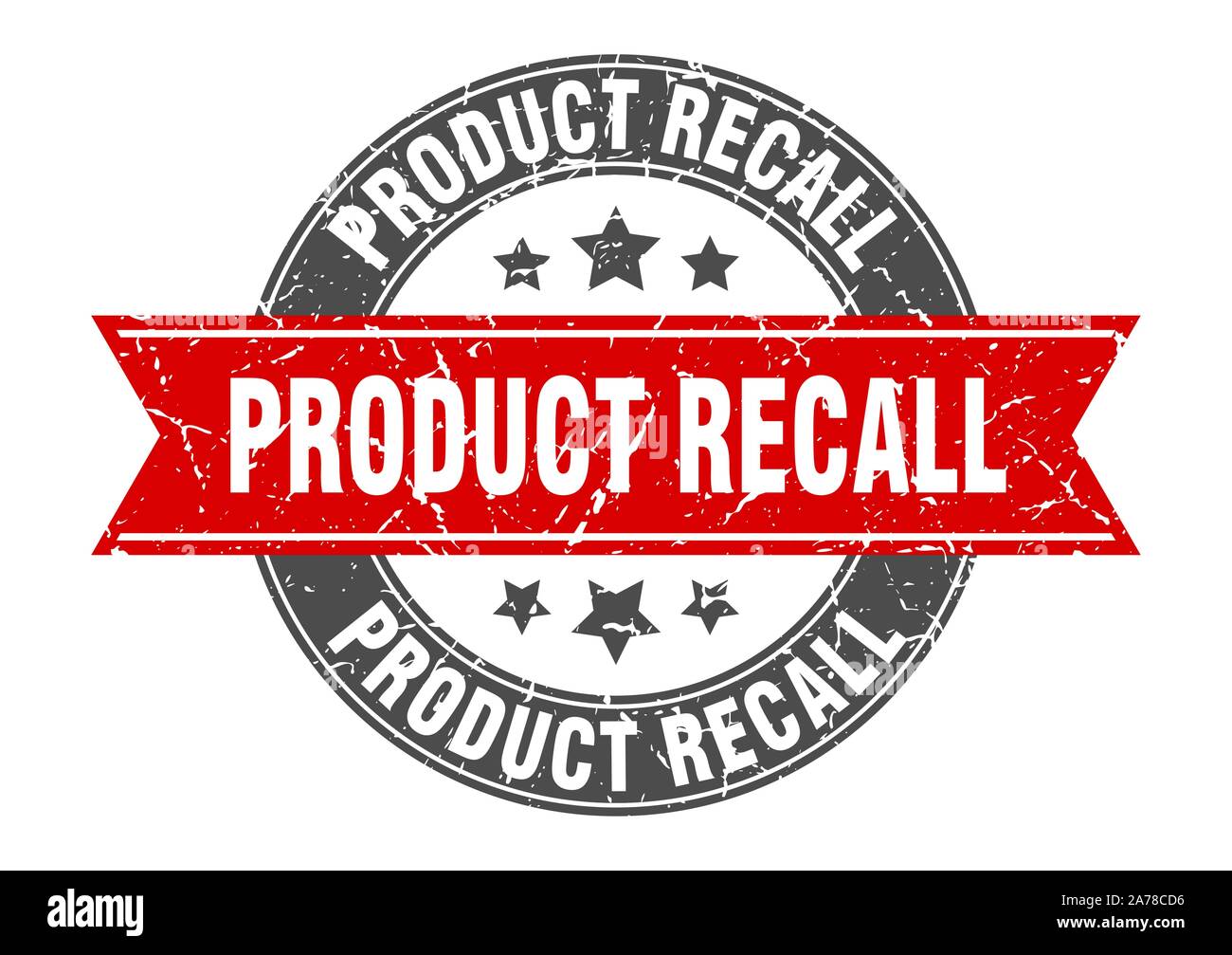product recall round stamp with red ribbon. product recall Stock Vector ...