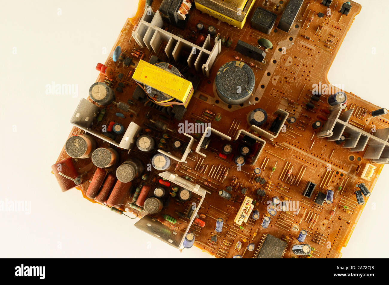 Close-up of circuit pc board Object on a White Background Stock Photo ...