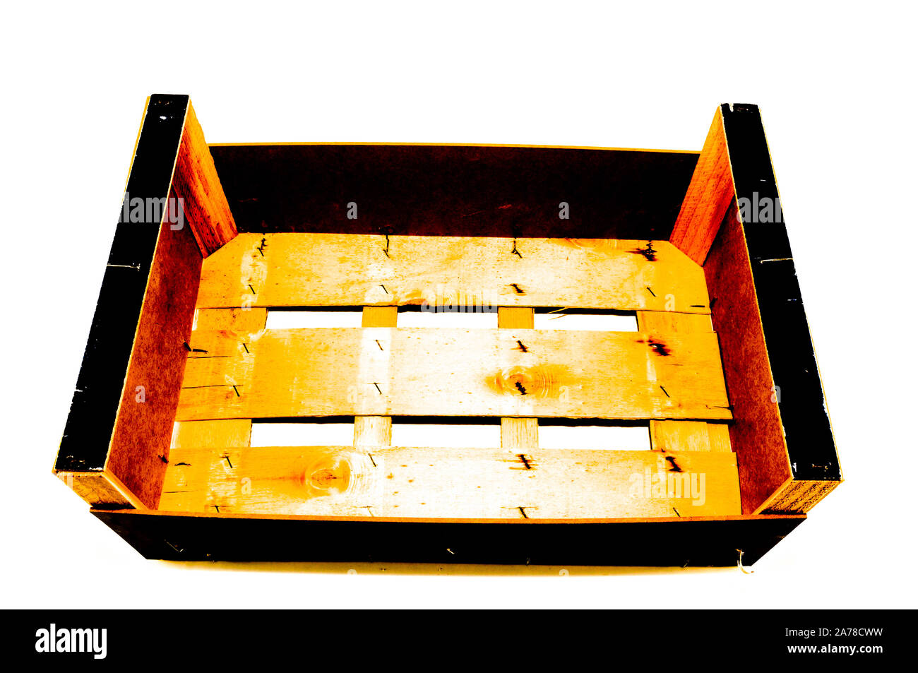 Photo picture of an Empty Fruit Crate Box Stock Photo - Alamy