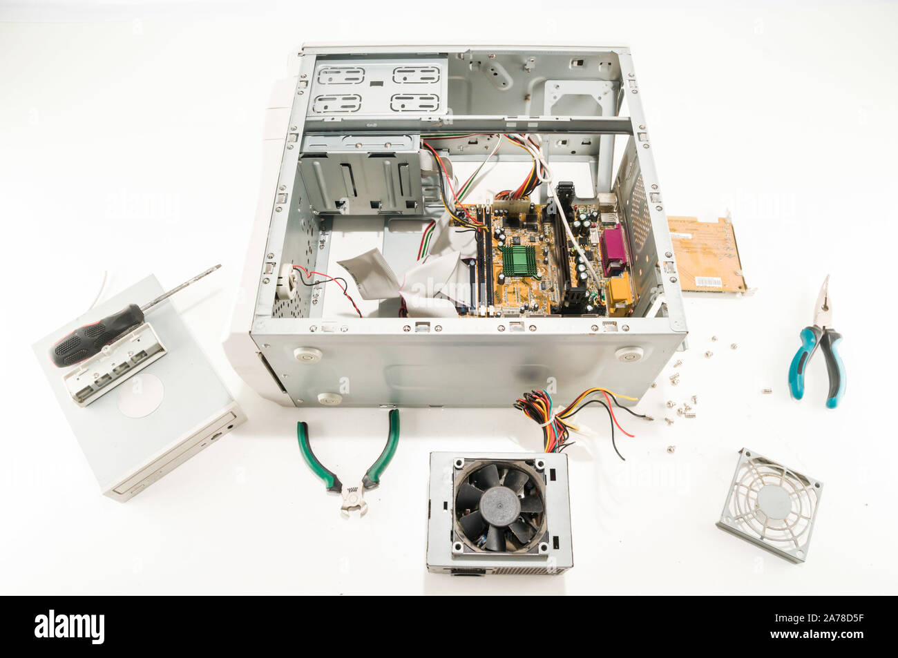 Photo picture of Computer repair concept disassembled pc Stock Photo ...