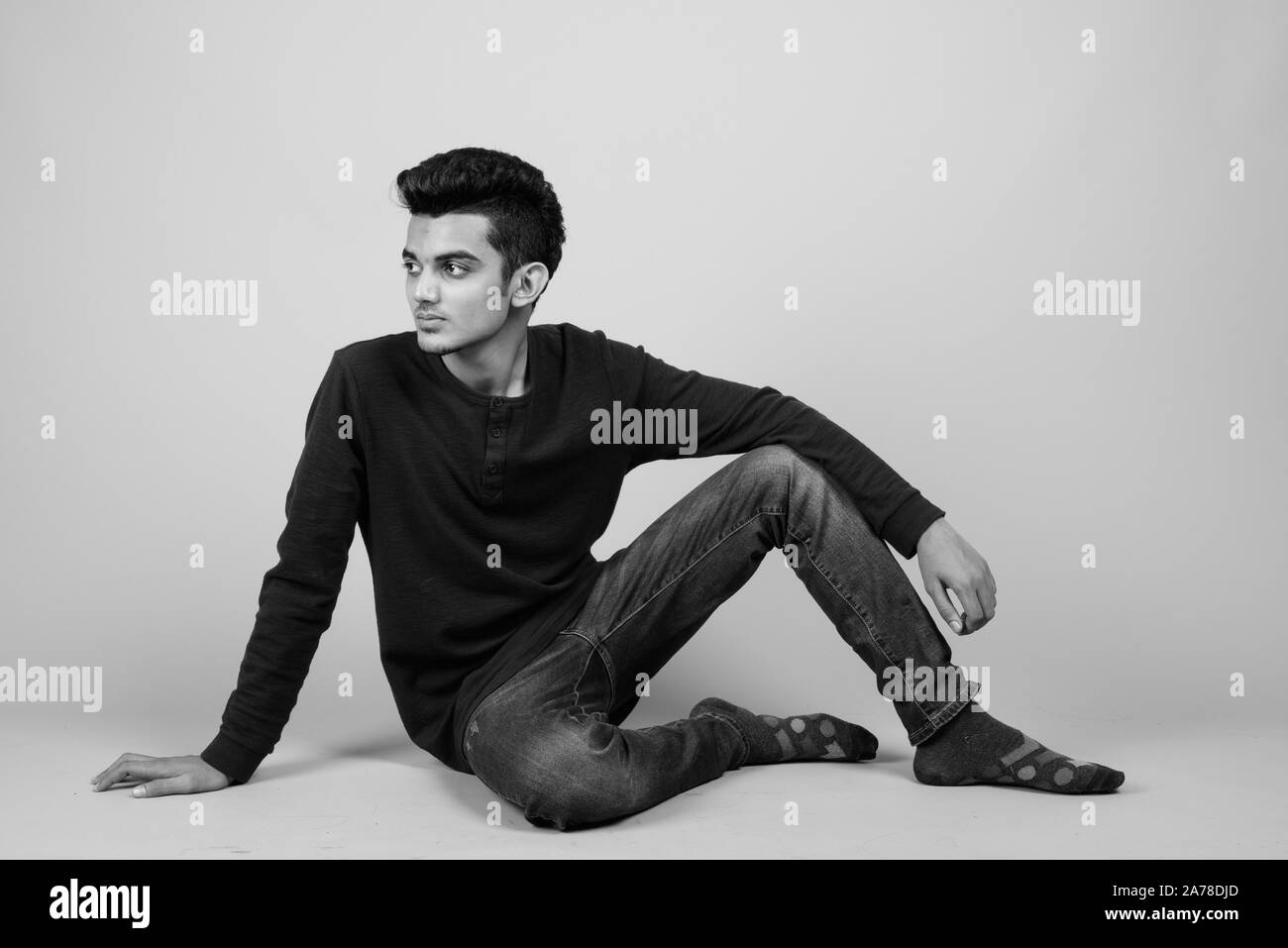 Back view young indian stylish hi-res stock photography and images - Alamy