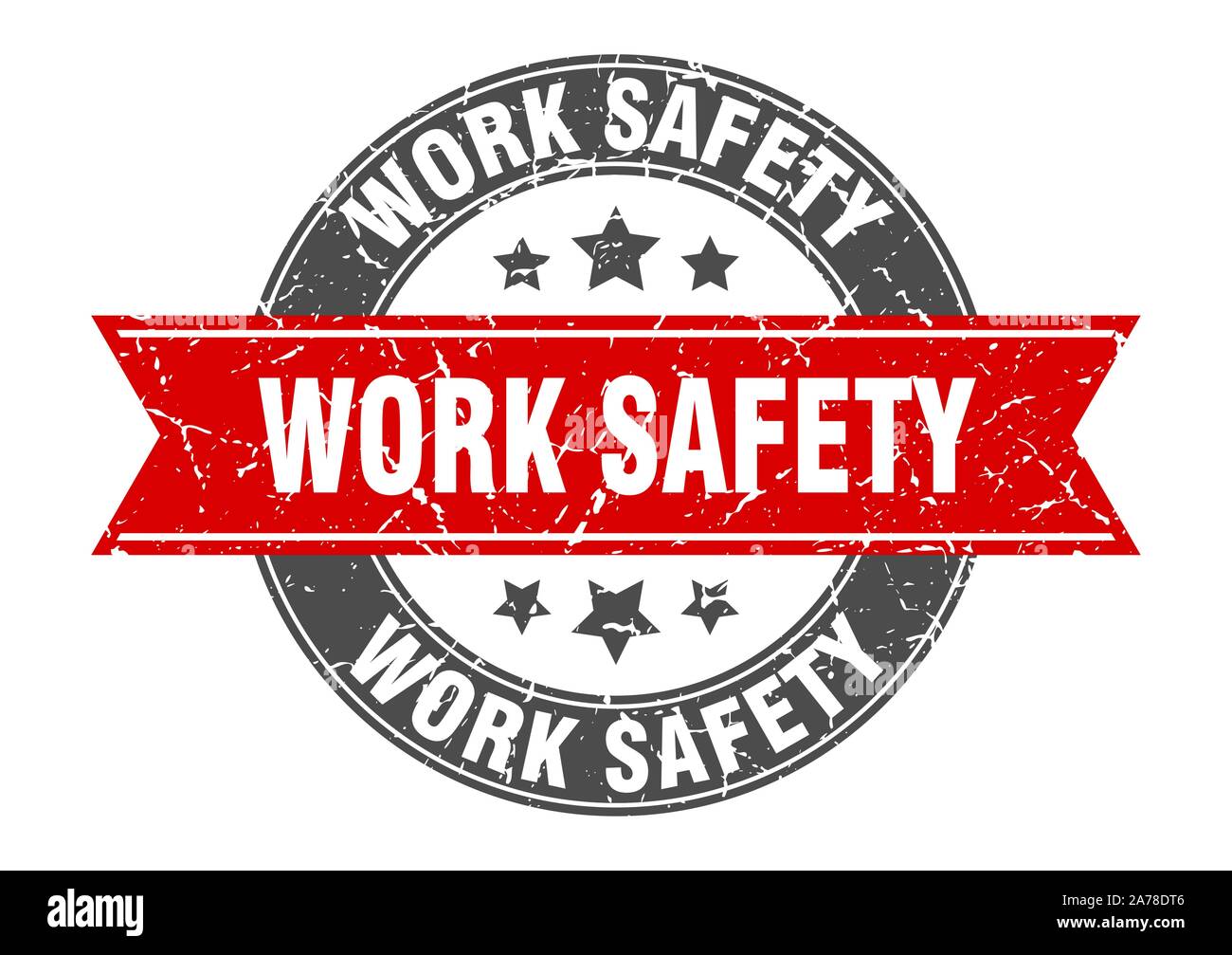 work safety round stamp with red ribbon. work safety Stock Vector Image ...
