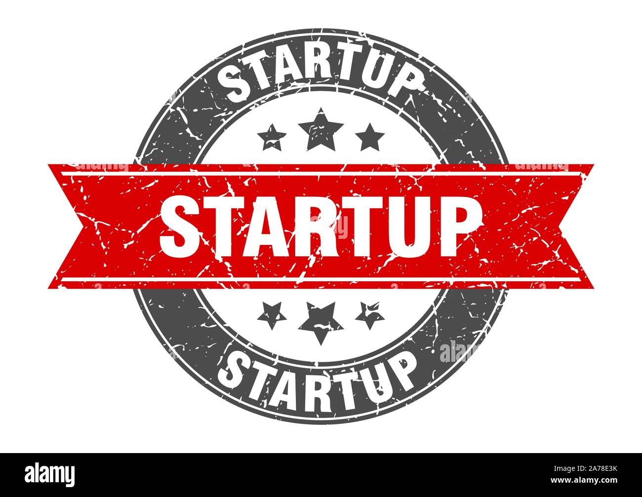 startup round stamp with red ribbon. startup Stock Vector Image & Art ...