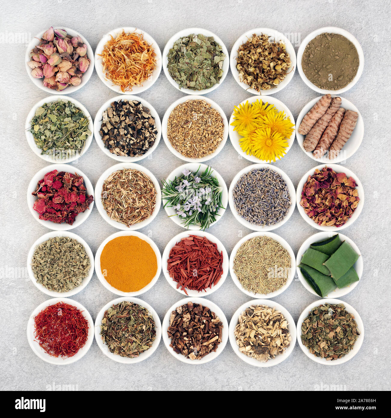 Herb and spice collection used for skin care for anti ageing and to ...