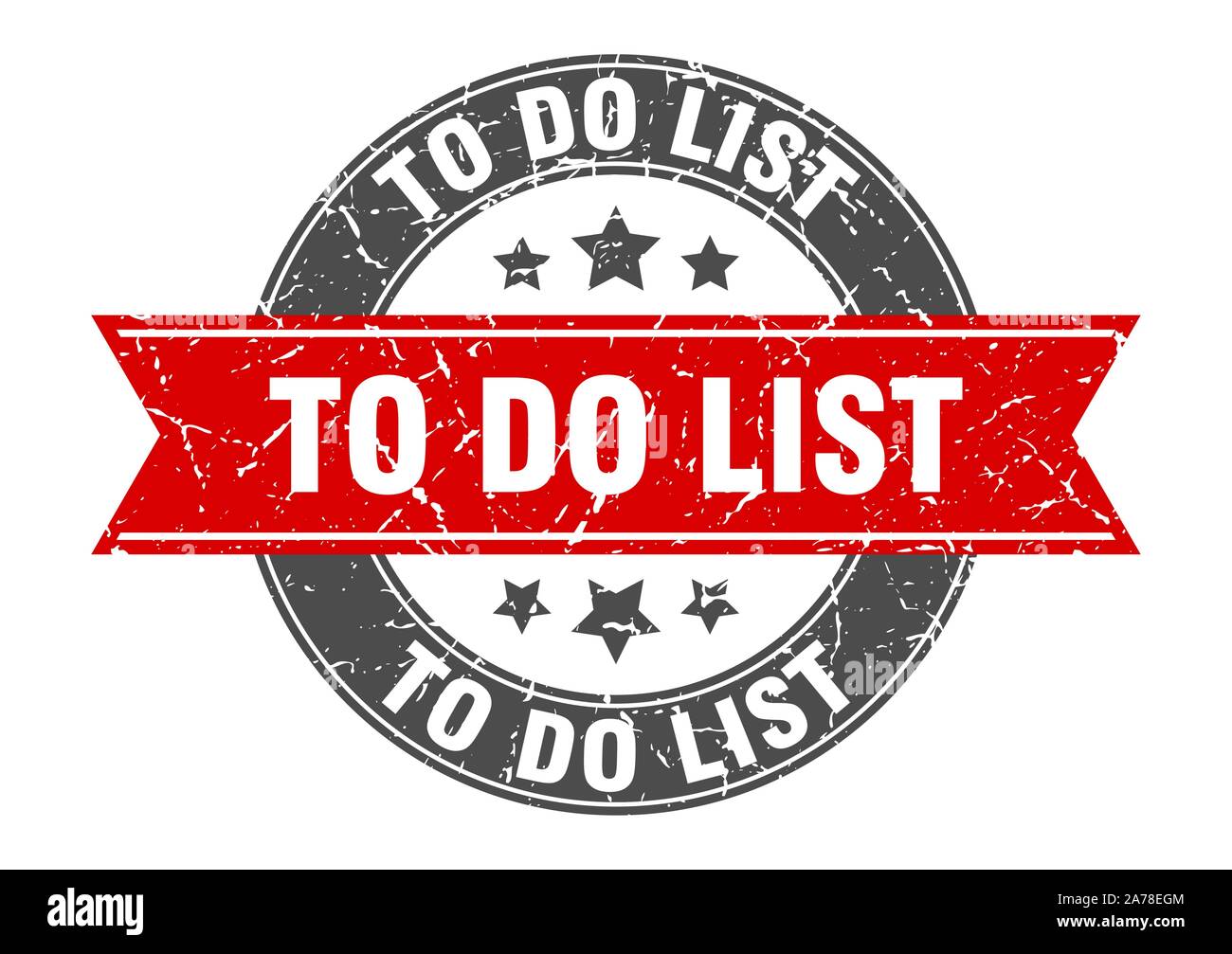 to do list round stamp with red ribbon. to do list Stock Vector Image ...