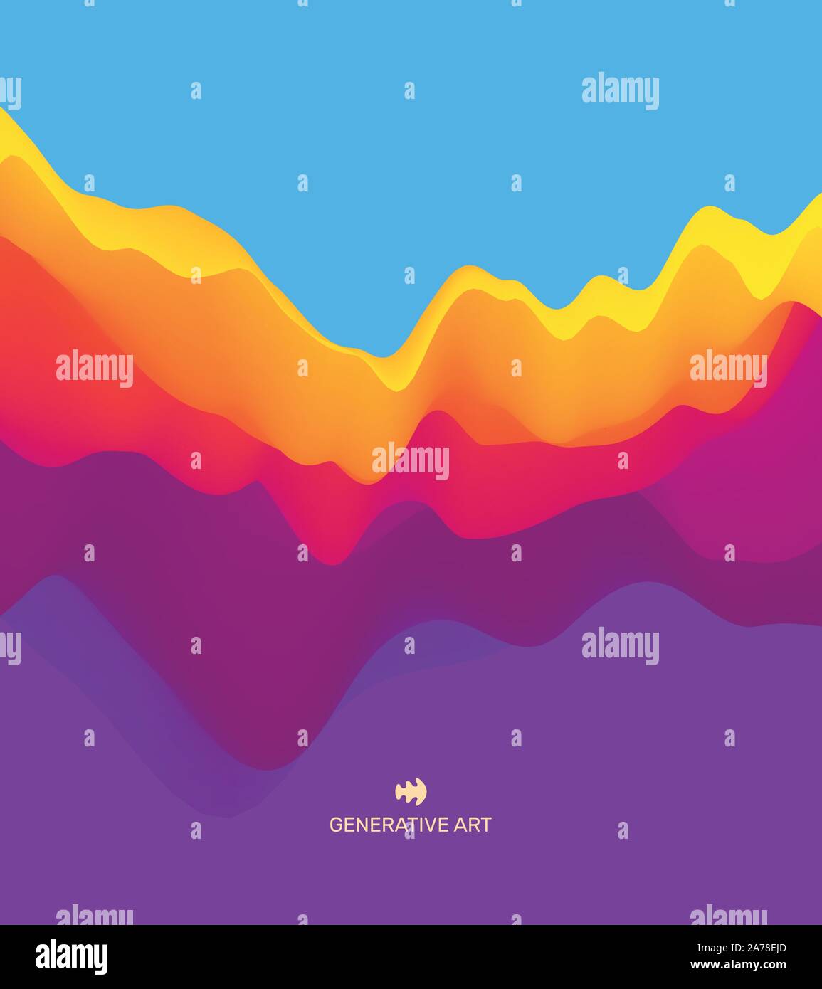 3D Wavy Background. Dynamic Effect. Abstract Vector Illustration Stock ...