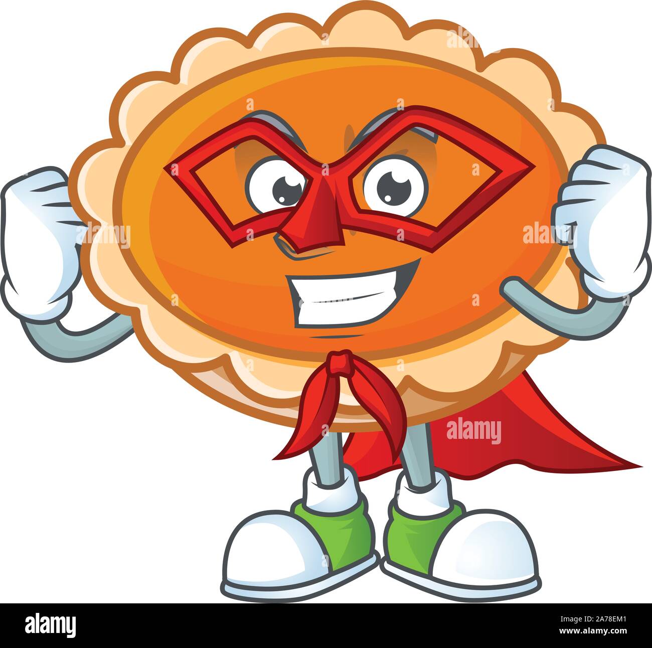 orange pie cartoon with super hero mascot design Stock Vector Image ...